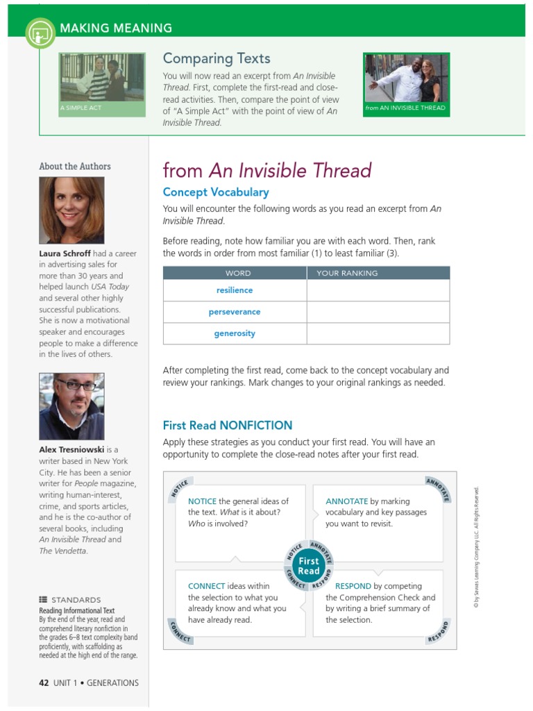 An Invisible Thread ENTIRE TEXT | PDF | Adjective | Word