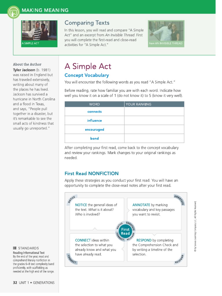 A Simple Act TEXT | PDF
