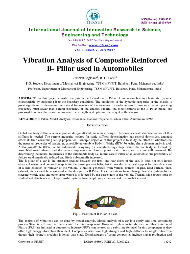 Vibration Analysis of Composite Reinforced B Pillar | PDF | Composite ...