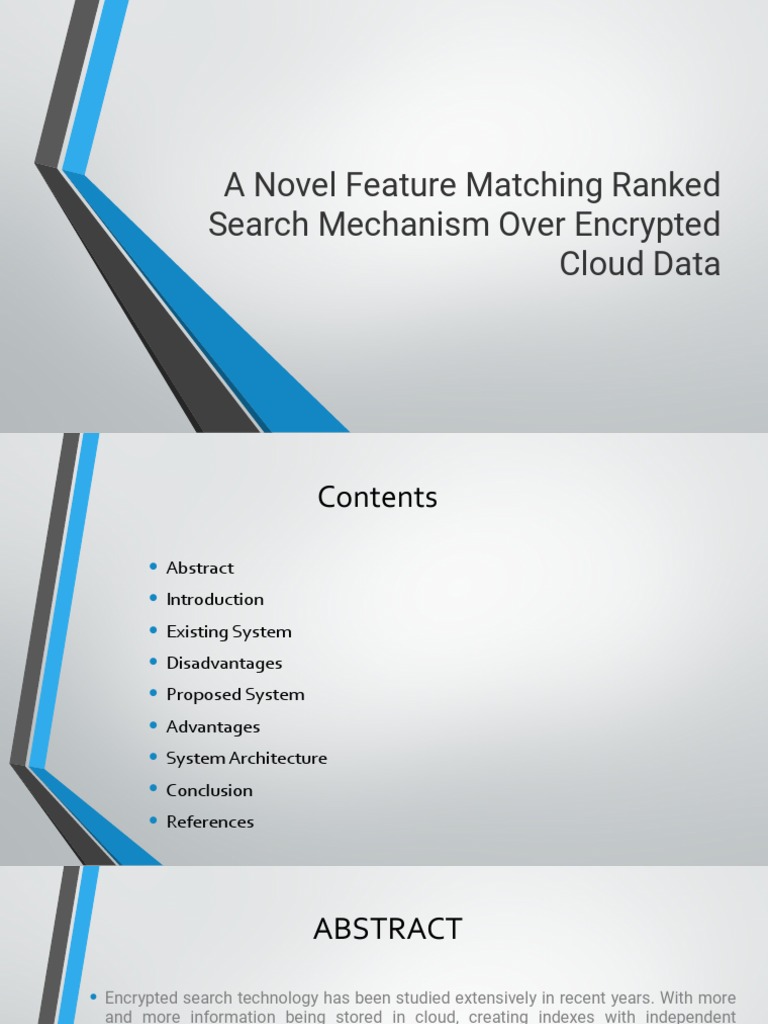 A Novel Feature Matching Ranked Search Mechanism Over | PDF | Search Engine Indexing | Database ...