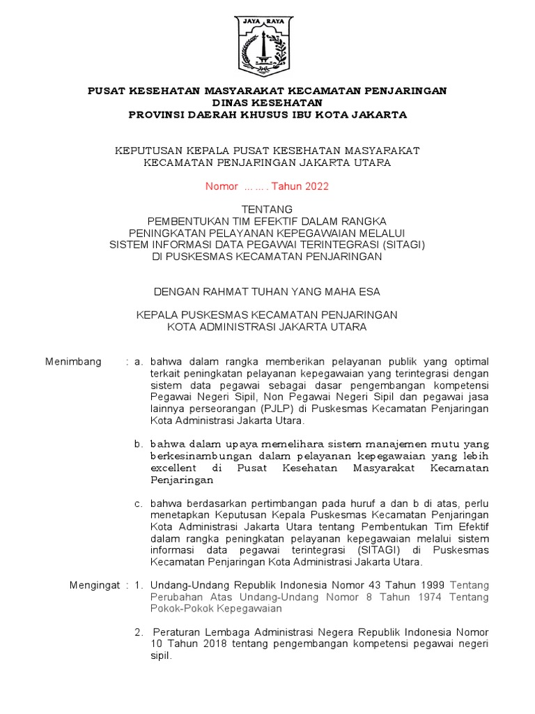 SK Tim Efektif Aksi Perubahan | PDF