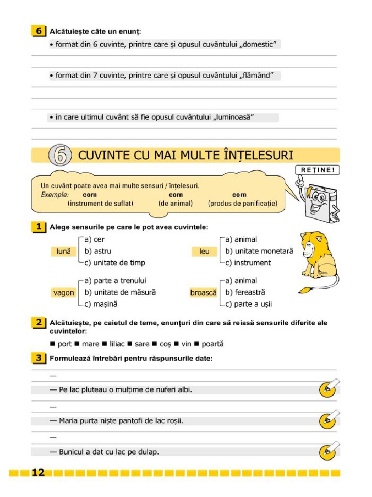 Limba Si Literatura Romana - Clasa 3 - Caiet - Arina Damian | PDF