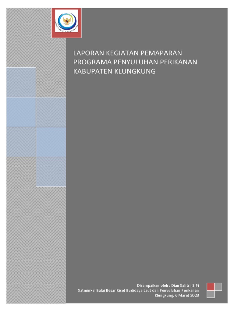 Laporan Paparan Programa PP Tahun 2023 Kabupaten Klungkung | PDF