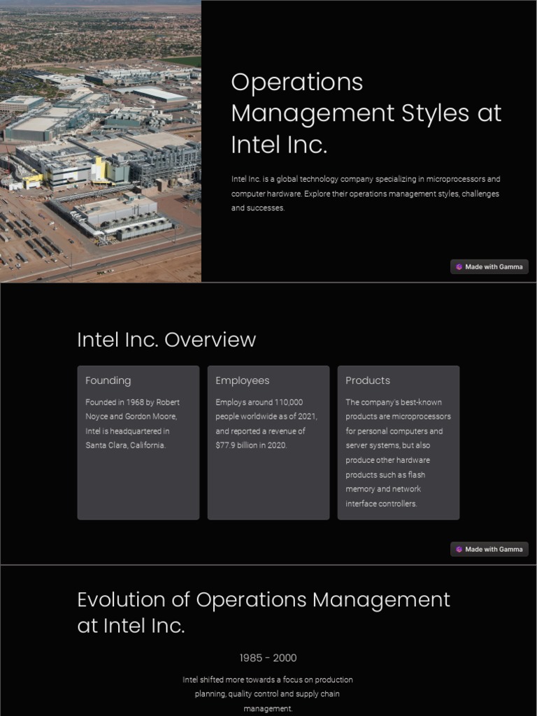 Operations Management Styles at Intel Inc | PDF | Intel | Automation