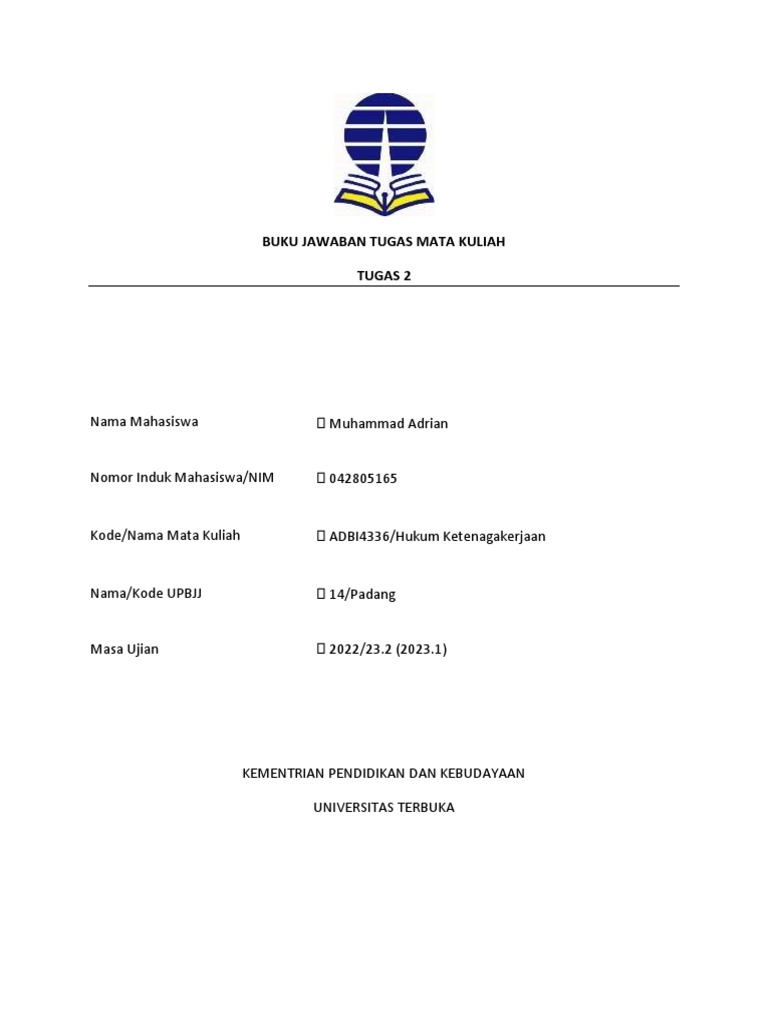 BJT - Tugas 2 - Hukum Ketenagakerjaan | PDF