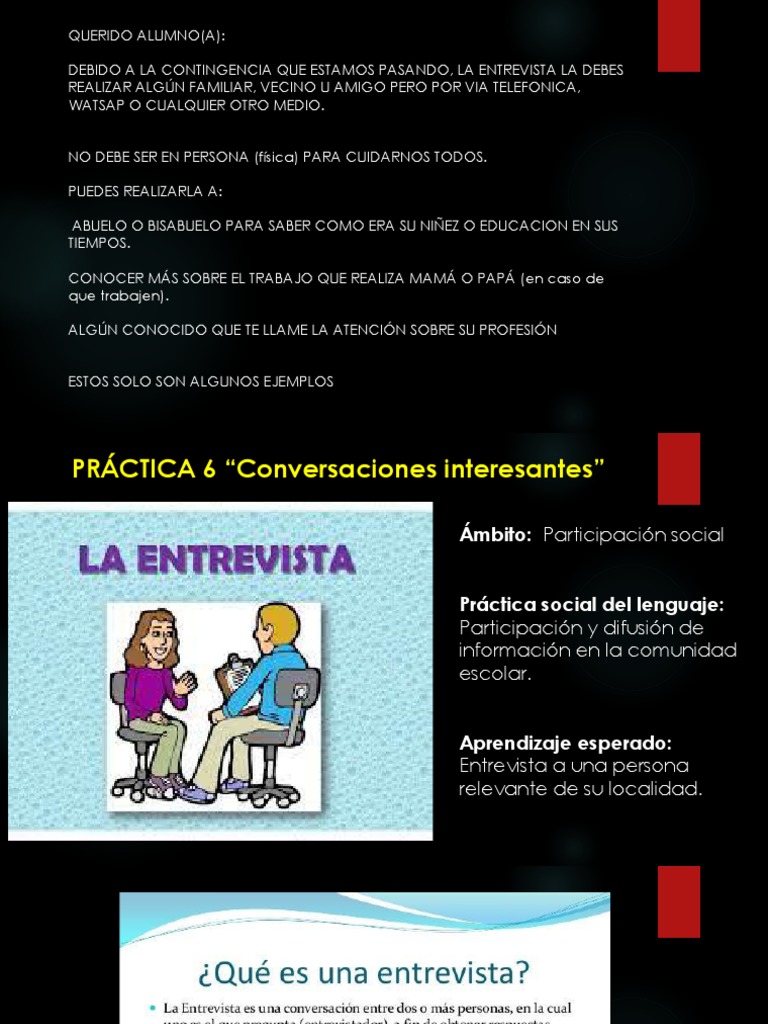 PRÁCTICA 6 La Entrevista | PDF | Crecimiento personal y profesional ...
