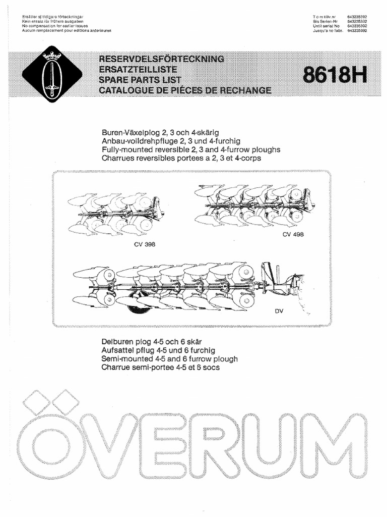 OVERUM cv86 Spare Parts | PDF