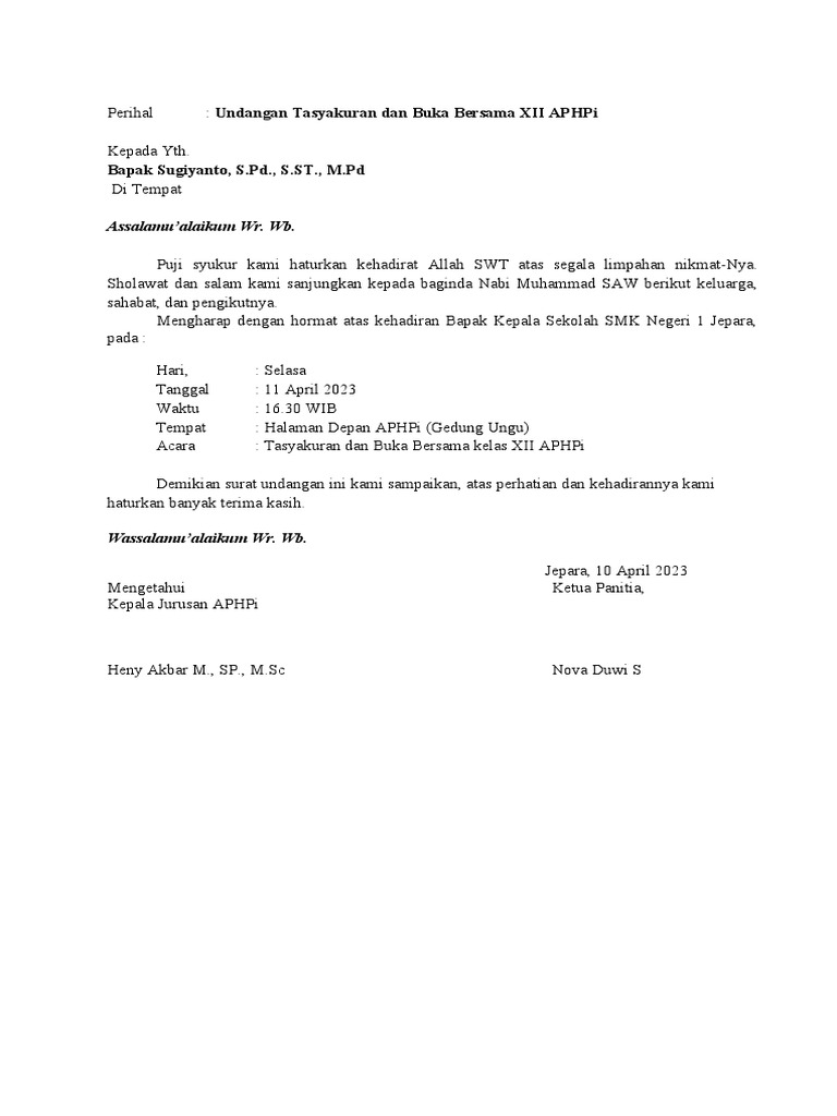 Undangan Bukber | PDF