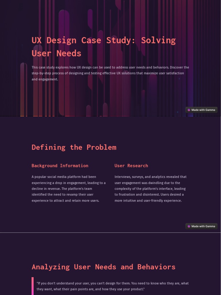 UX Design Case Study Solving User Needs | PDF | Usability | Cyberspace
