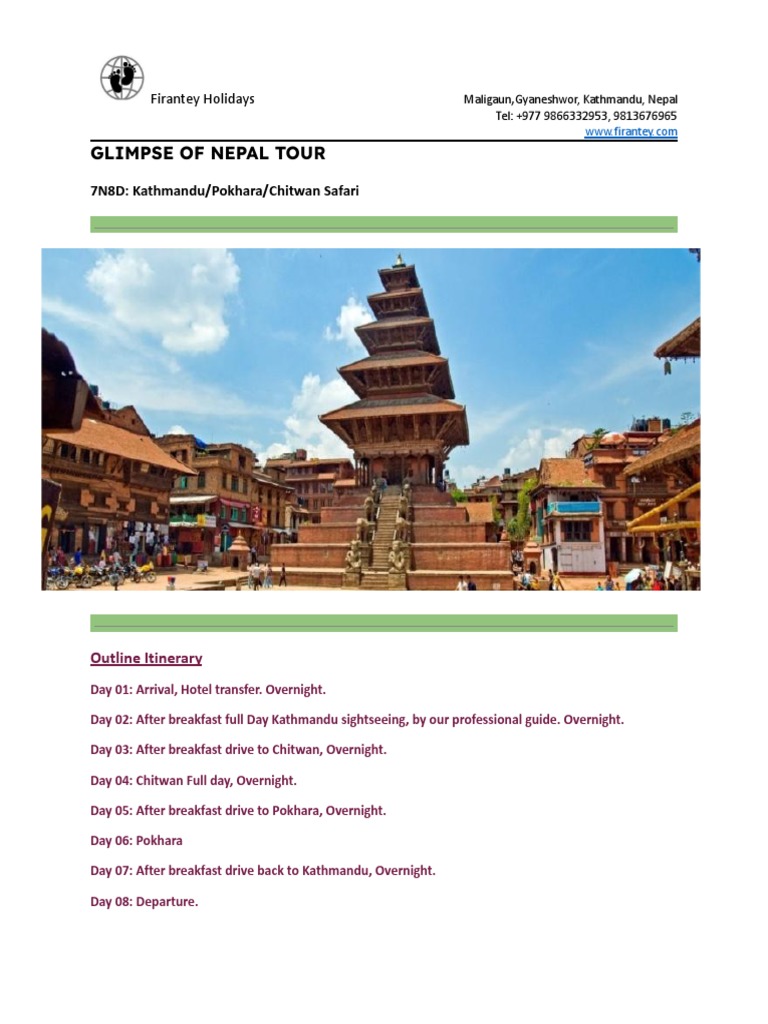 Glimpse of Nepal Tour | PDF | Kathmandu