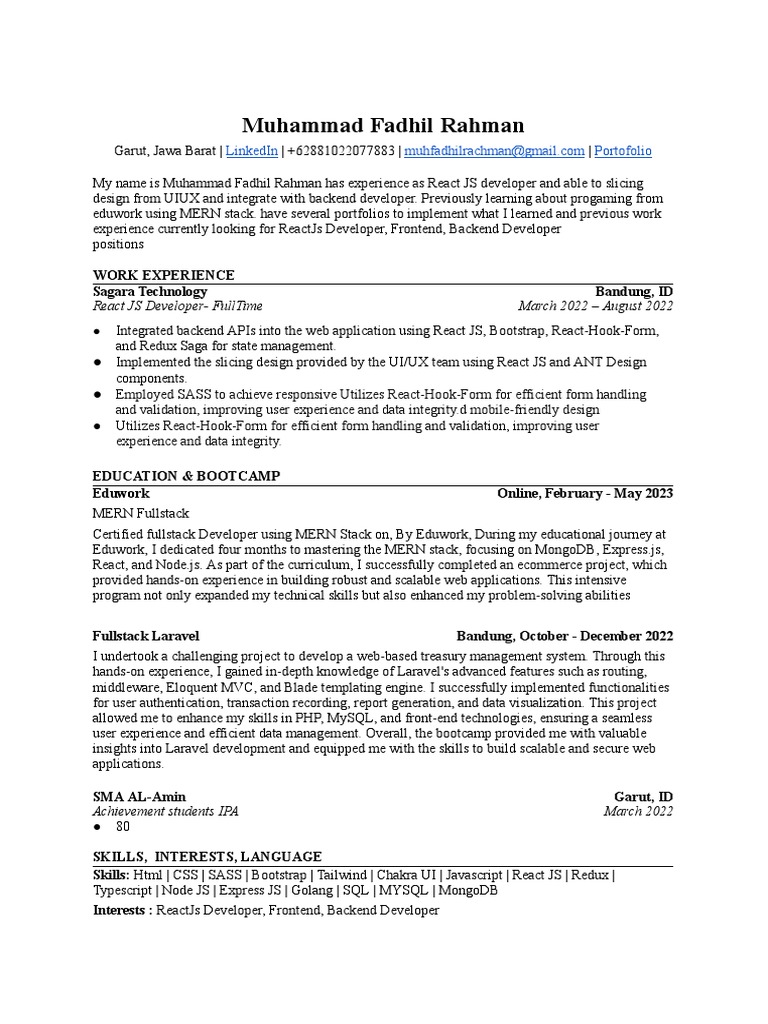 Muhammad Fadhil Rahman | PDF | Systems Engineering | Computing