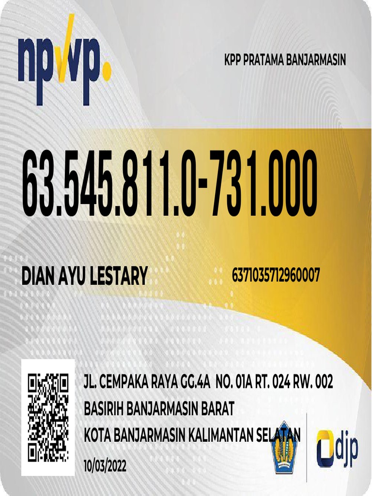 Dian Ayu - NPWP | PDF