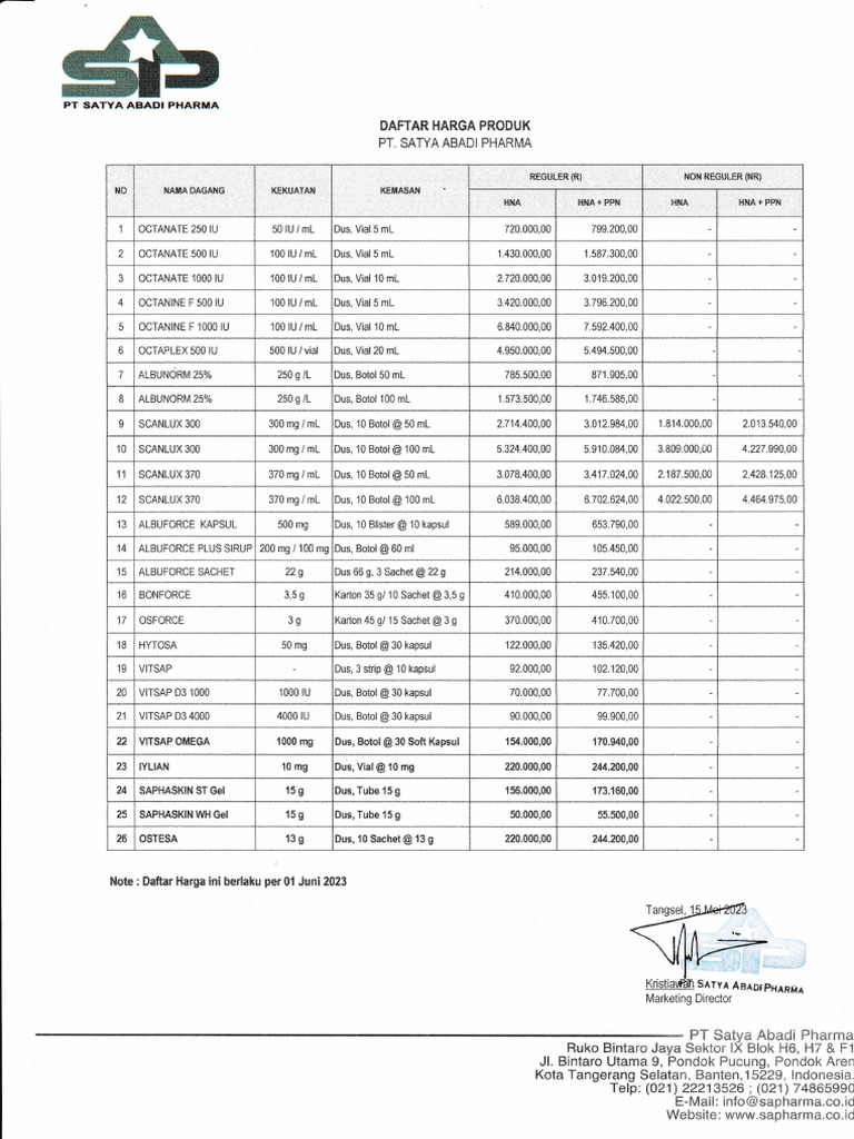 Price List SAP Per 01 Juni 2023 - 230511 - 141456 | PDF