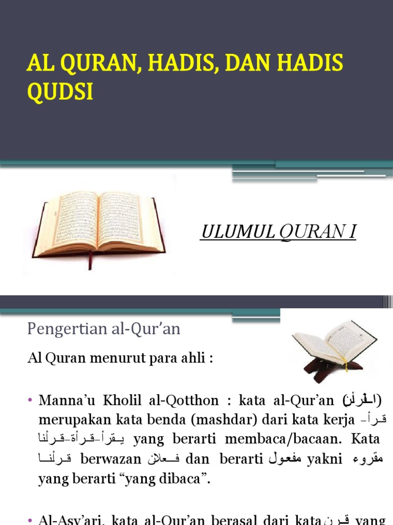 Al Quran, Hadis, Dan Hadis Qudsi | PDF