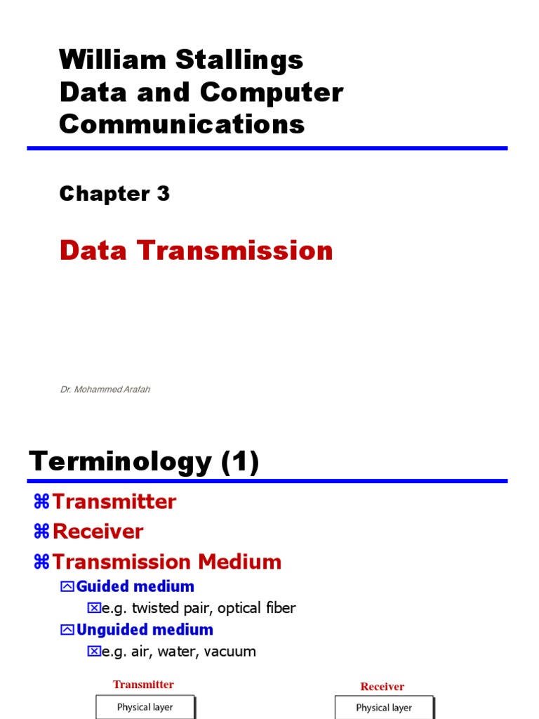 ch3 Datatransmission | PDF | Signal To Noise Ratio | Bandwidth (Signal Processing)