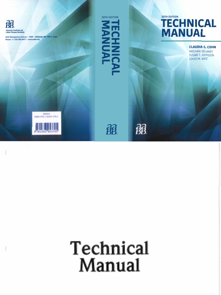 AABB Technical Manual 20th Edition | PDF | Blood Donation | Blood Type