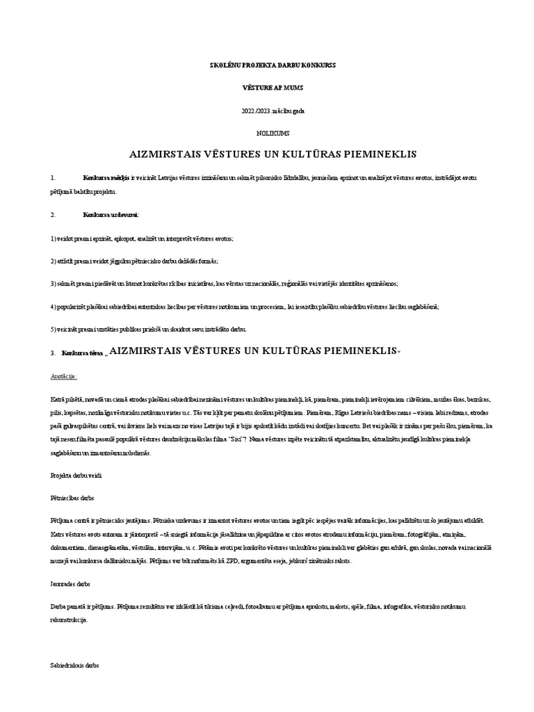 VaM Nolikums 2023 | PDF