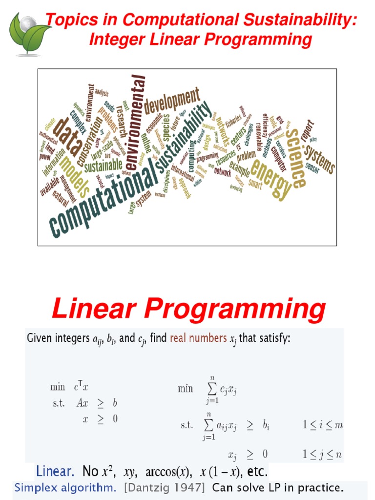 It257 Daa Integer Linear Programming Pdf