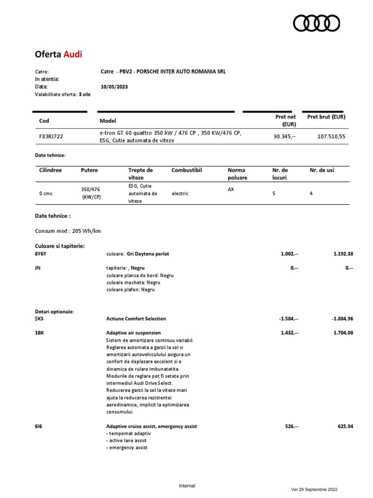 Pret Special Audi E-Tron GT | PDF