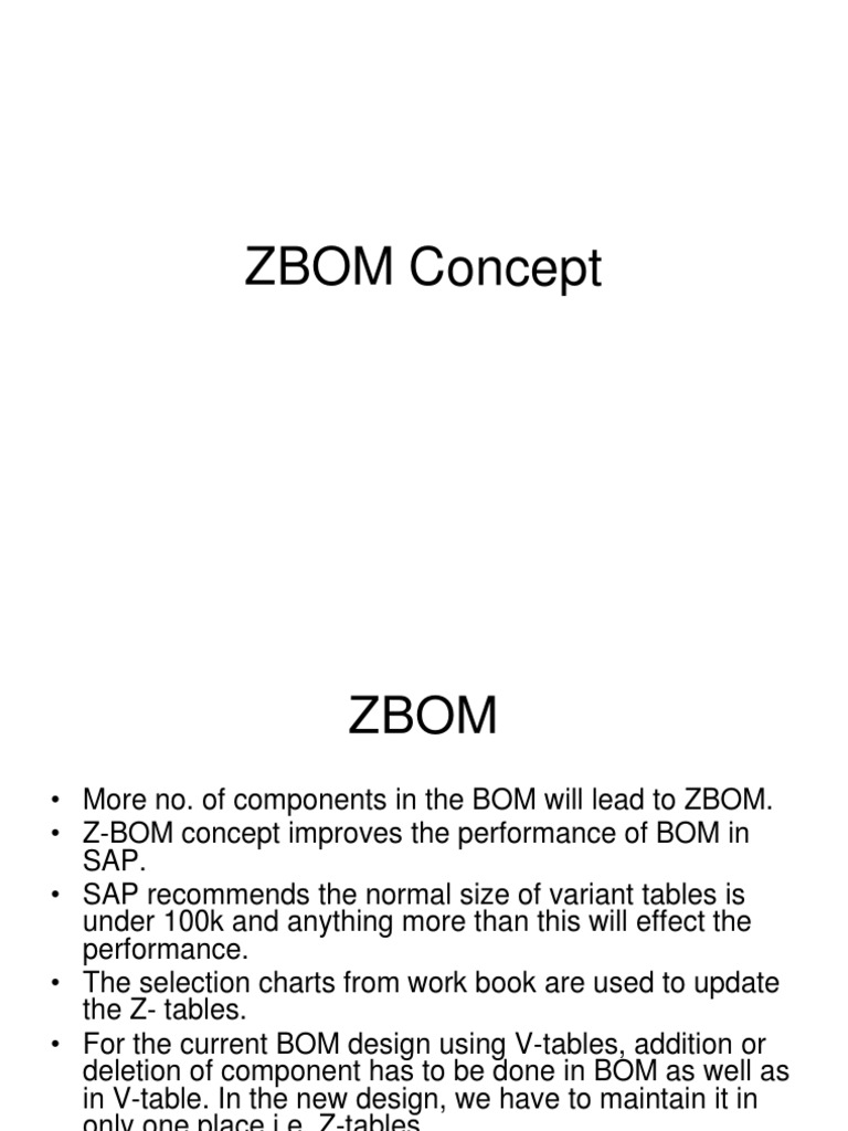 ZBOM Concept | PDF | Data Type | Data Management