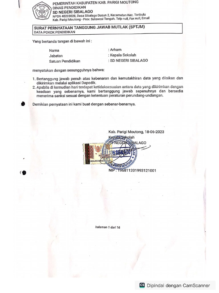 ARHAM, S.PD - SD | PDF