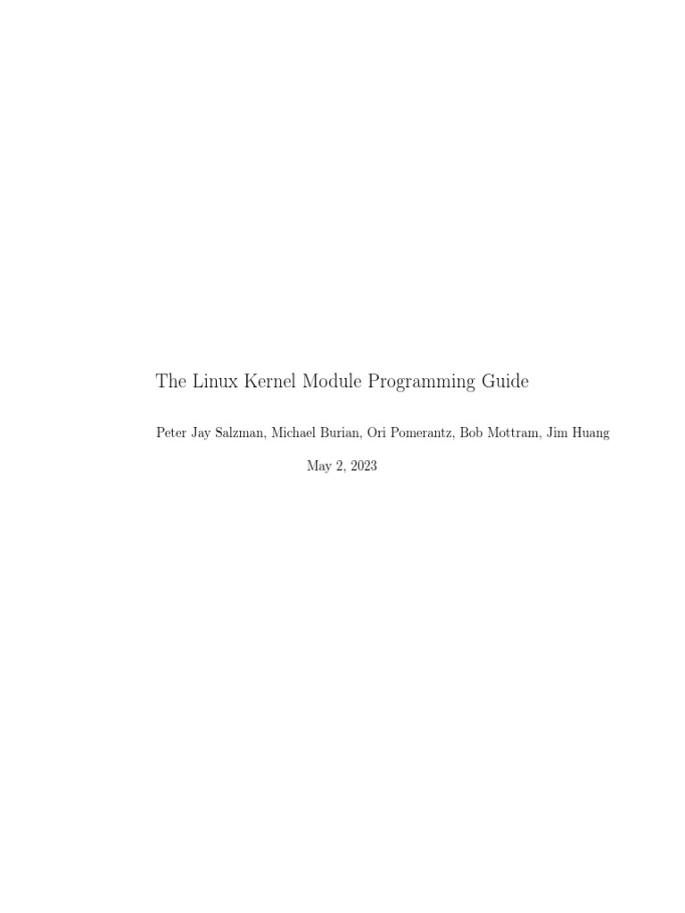 Linux Kernel Module Programming Download Free Pdf Parameter Computer Programming