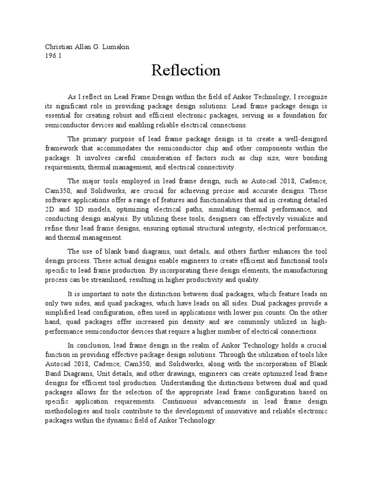 Reflection Lead Frame Design | PDF | Integrated Circuit | Design