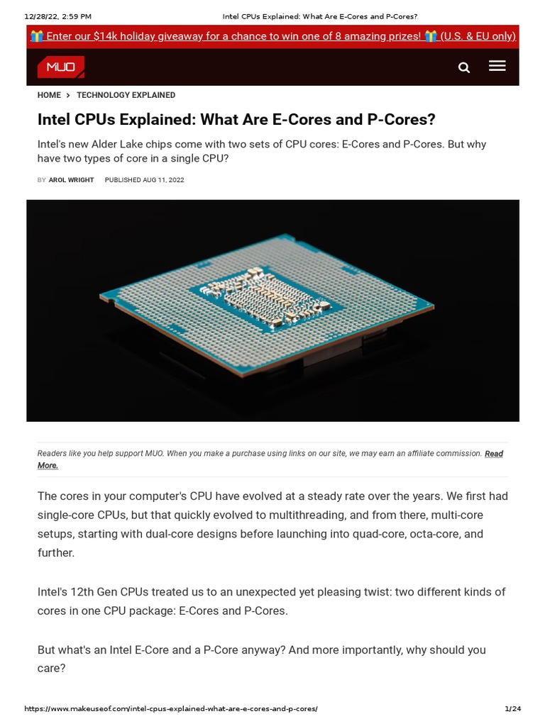 Intel CPUs Explained - What Are E-Cores and P-Cores1 | Download Free PDF | Multi Core Processor ...