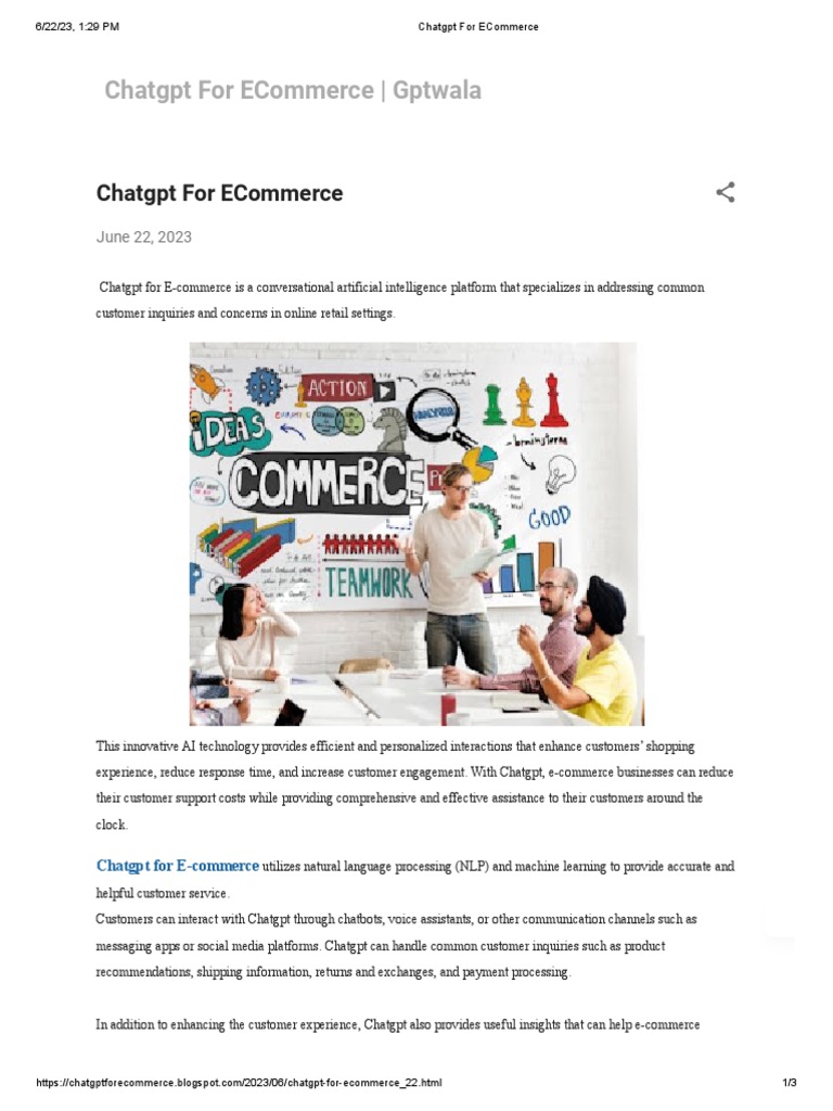 Chatgpt For ECommerce | PDF | E Commerce | Online Shopping