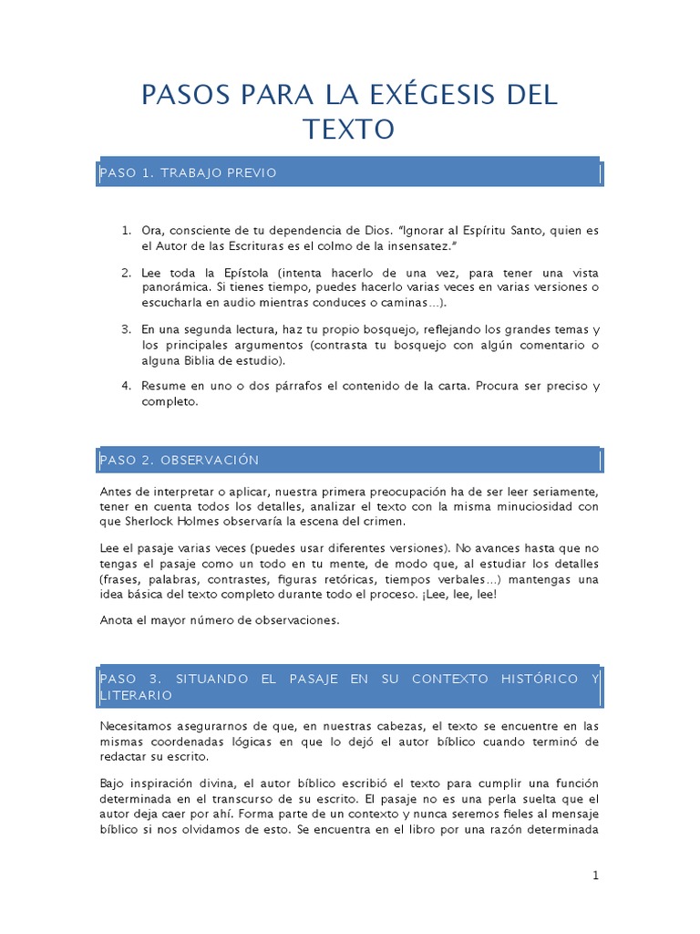 Guía de Exégesis Bíblica Paso a Paso | PDF | Palabra | Biblia