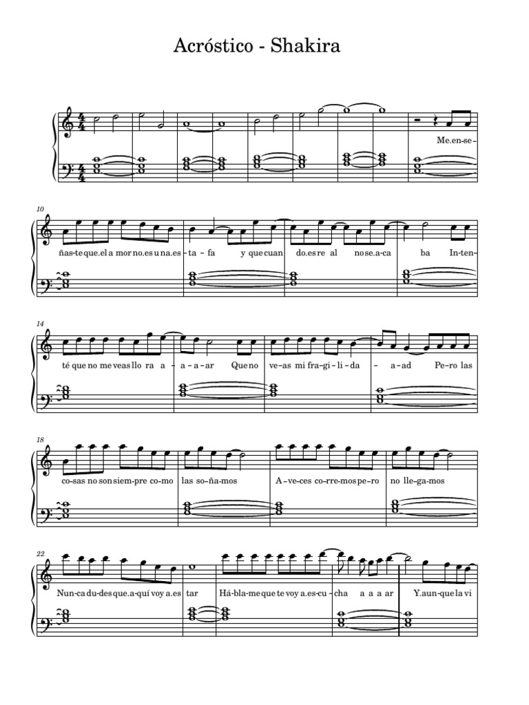 Acrstico__Shakira_Acrstico 2 pags | PDF