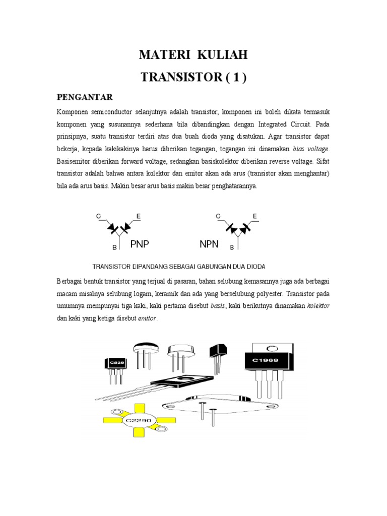 Transistor: Pengantar dan Jenisnya | PDF