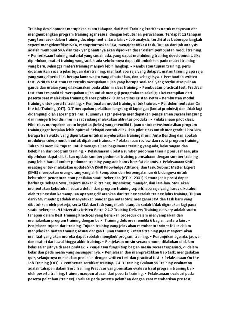 Training Develop | PDF