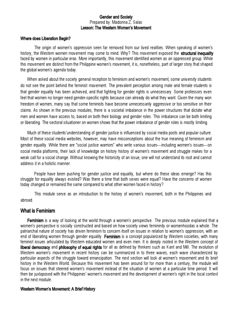 Western Movement | Download Free PDF | Gender Studies | Feminism