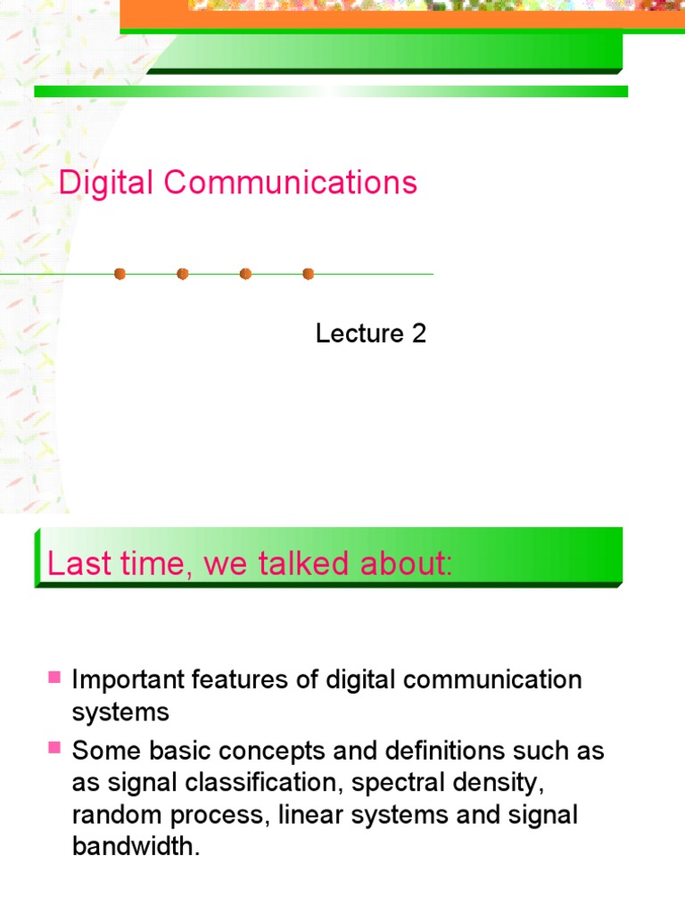 Lecture 2 | PDF | Sampling (Signal Processing) | Modulation