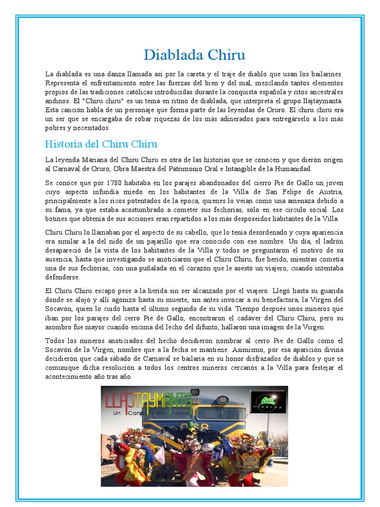 Diablada Chiru | PDF | Carnaval