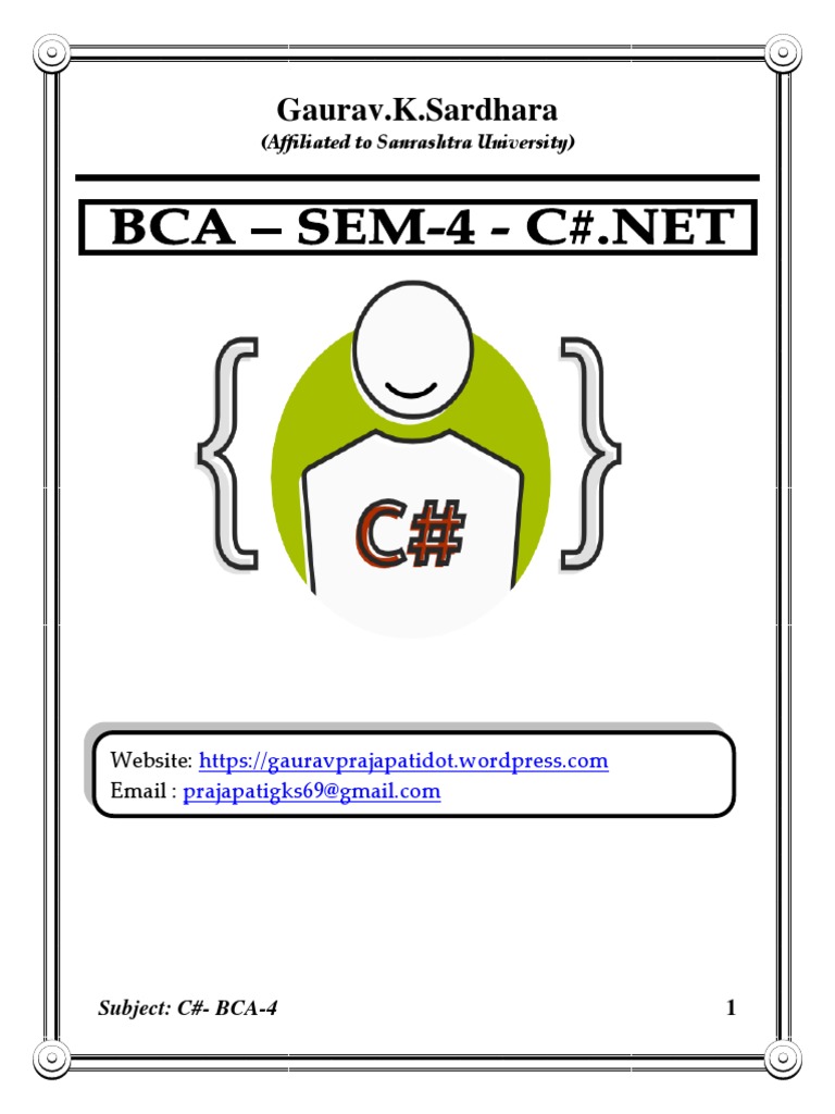 C Sharp Full Material | PDF | C Sharp (Programming Language) | Control Flow
