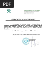 ATTESTATION DE SERVICE RENDU - DEPOT Bienvenu | PDF