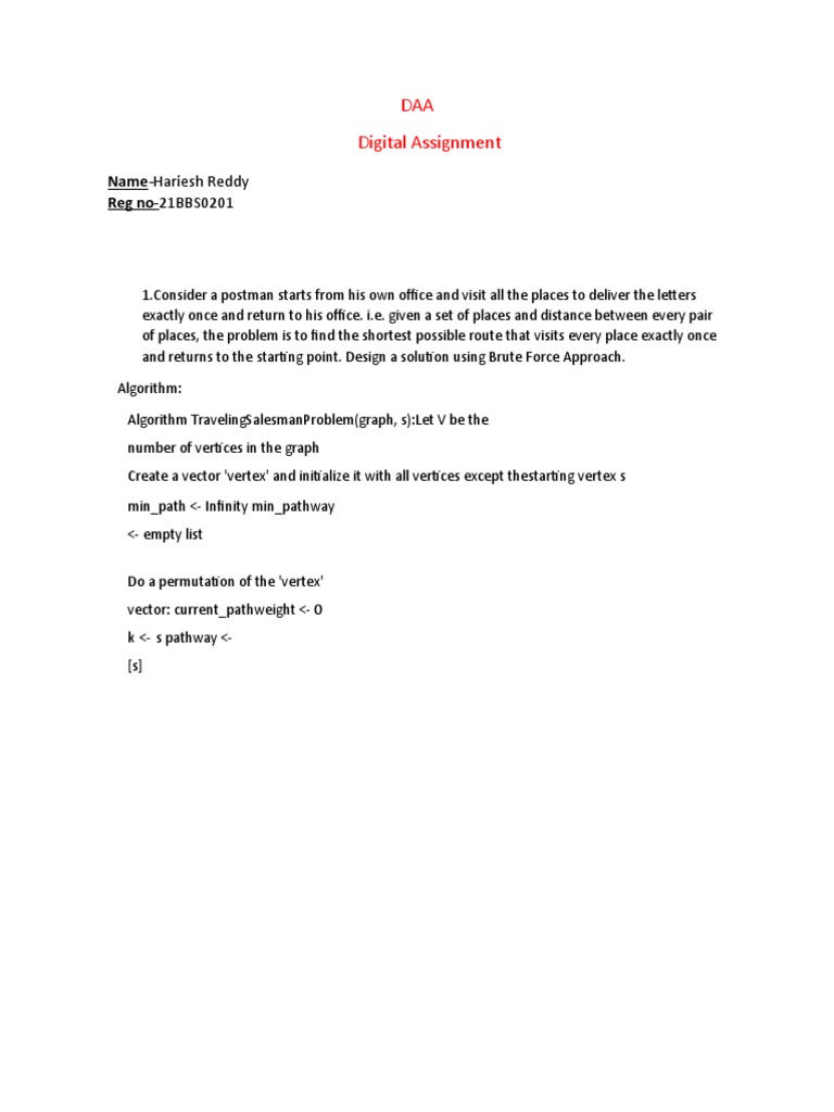 Daa Da H | PDF | Time Complexity | Code