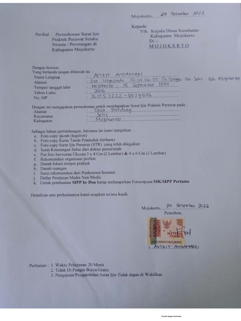 Syarat Siip 2 Dinkes | PDF