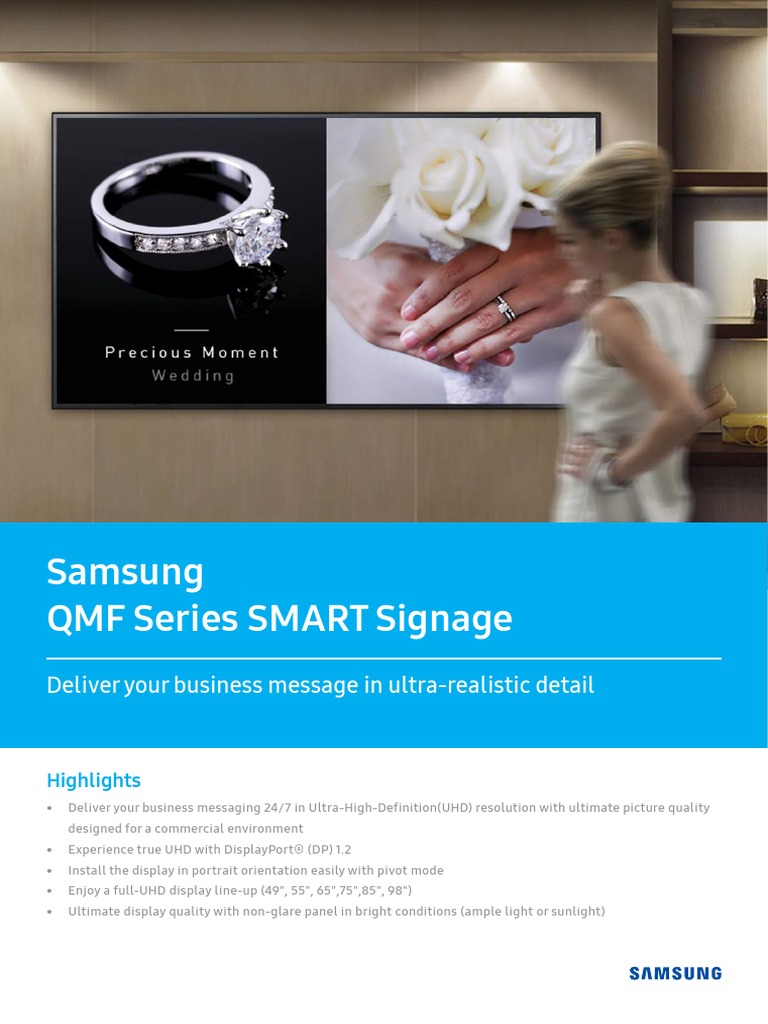 Samsung_QMF_Series_SMART_Signage_Datasheet_web | PDF | Hdmi | Samsung ...