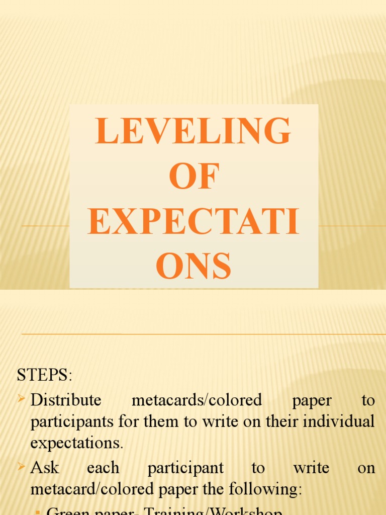 Leveling of Expectation | PDF