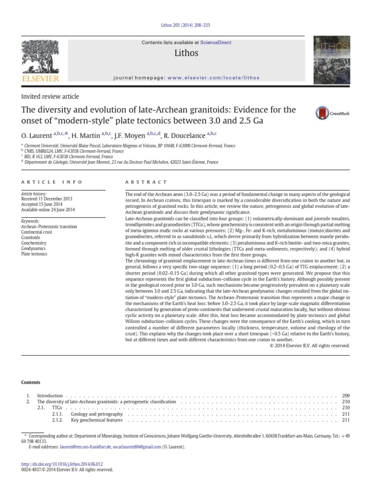 Classification of Archean Granitoids | PDF | Geology | Petrology