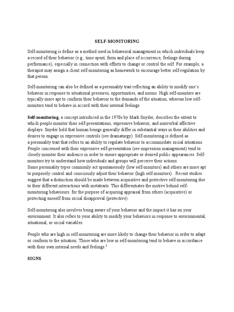 Self Monitoring And Social Categorization Psy 411 Pdf Cognitive Science Cognitive Psychology