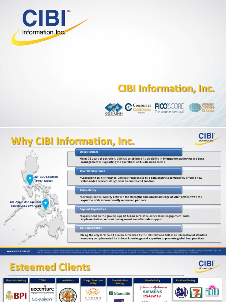 CIBI Presentation | PDF | Credit | Finance & Money Management