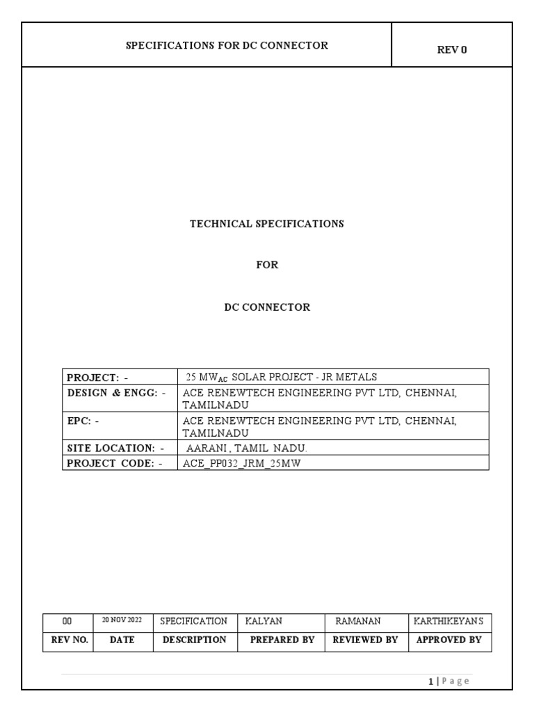 Specification Of Dc Connector Mc4 Type Pdf Electrical Connector