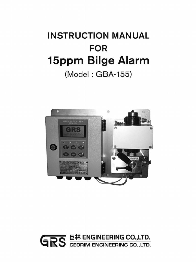 Instruction Manual For 15 PPM Bilge Alarm Manual | PDF