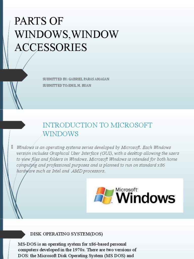Parts of Windows, Window Accessories | PDF