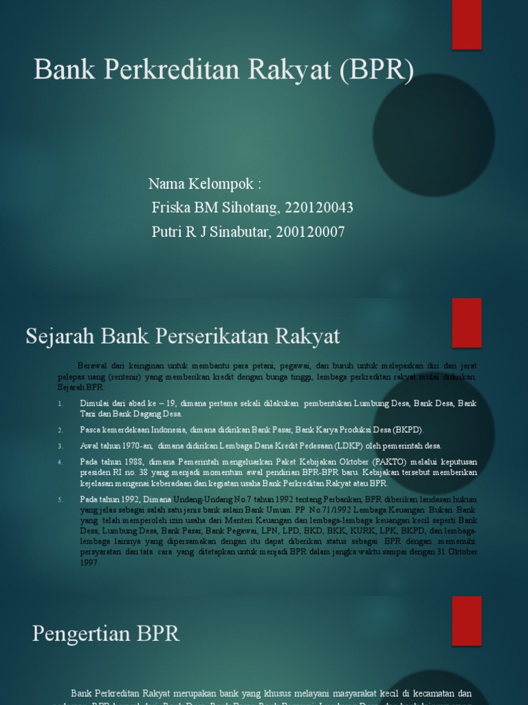 Bank Perkreditan Rakyat (BPR) | PDF
