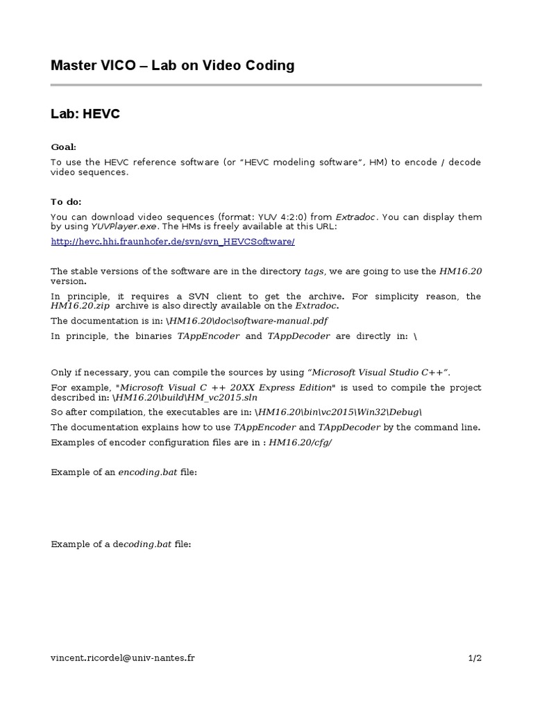 Lab4 HEVC | PDF | Computer Architecture | Computer Data